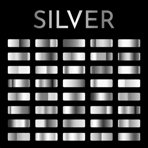 Premium Vector Silver Gradient Set