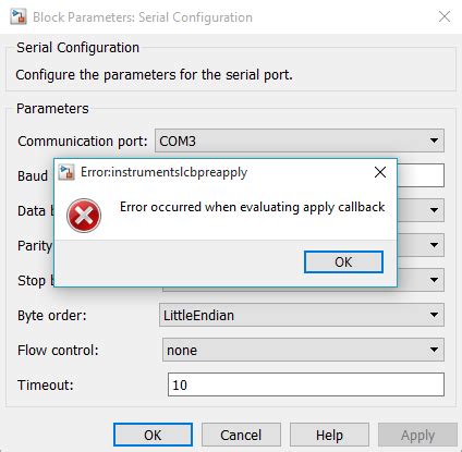 Arduino Simulink Serial Port Error Stack Overflow