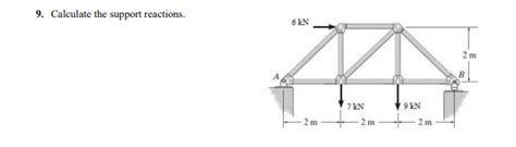Solved 9 Calculate The Support Reactions