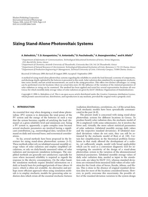 Sizing Stand Alone Pv Systems Pdf Photovoltaics Photovoltaic System