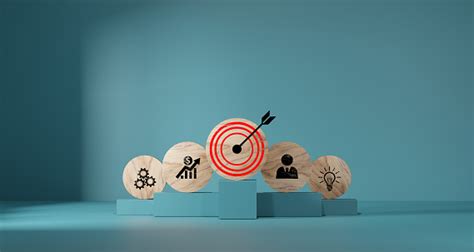 우즈 블록 아이콘으로 테이블 위에 밟기 실행 계획 목표 및 목표 성공 및 비즈니스 목표 개념 프로젝트 관리 회사 전략 0명에 대한 스톡 사진 및 기타 이미지 Istock