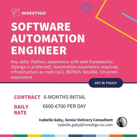Software Automation Engineer Belgium Django Python Ansible