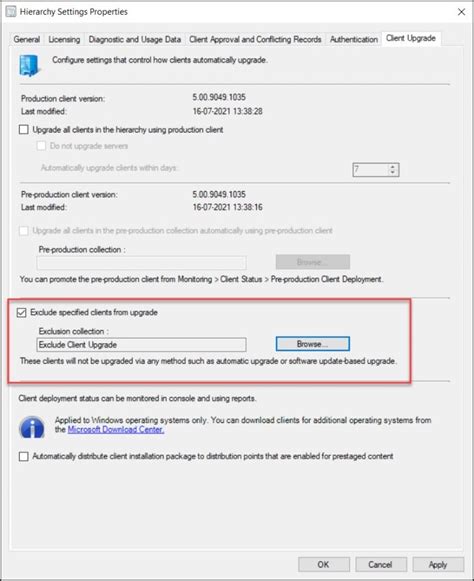 How To Exclude SCCM Client Upgrade Prajwal Org