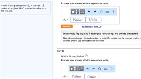 solved vector a has y component ay 13 0 m a makes an