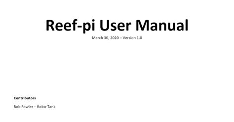 reef pi an opensource reef tank controller based on raspberry pi