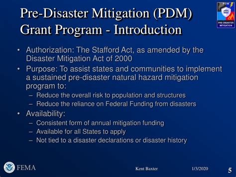 Ppt Overview Of The Fy 05 Pre Disaster Mitigation Pdm Grant Program A Sub Applicant
