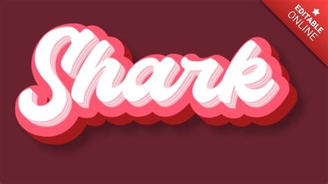 Shark 3d розовый текст девушки Генератор текстовых эффектов