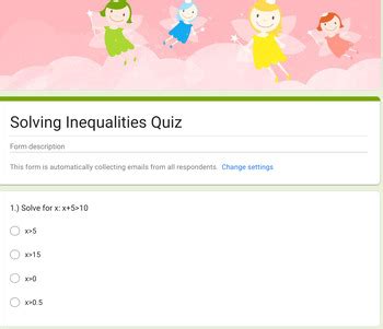 Solving Inequalities Quiz By Mrs Weaver S Projects TPT