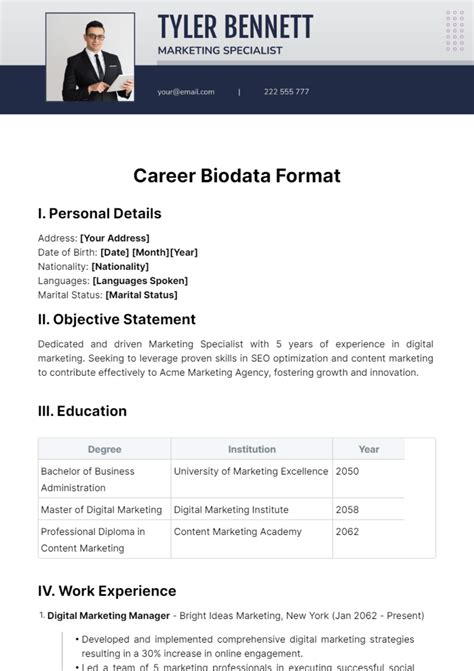 Free Biodata Templates And Examples Edit Online And Download