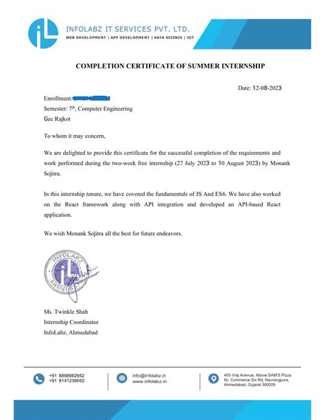 Internshipcompletion Webdevelopment Learningjourney Thankyou