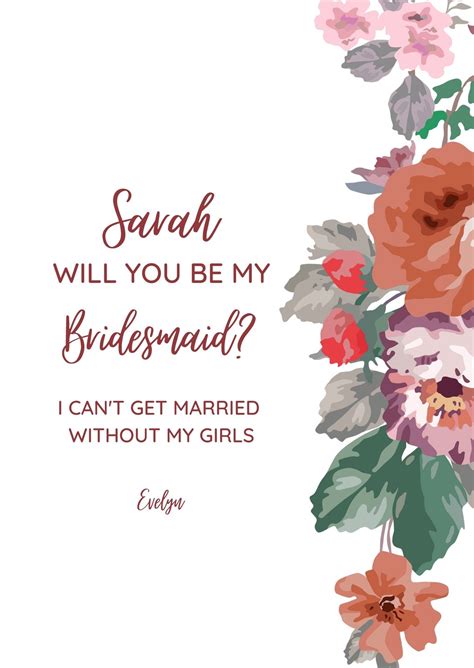 Will You Be My Maid Of Honor Printable