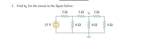 Solved Find V For The Circuit In The Figure Below Chegg