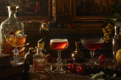 Premium Photo Variety Of Refreshing Cocktails On A Table