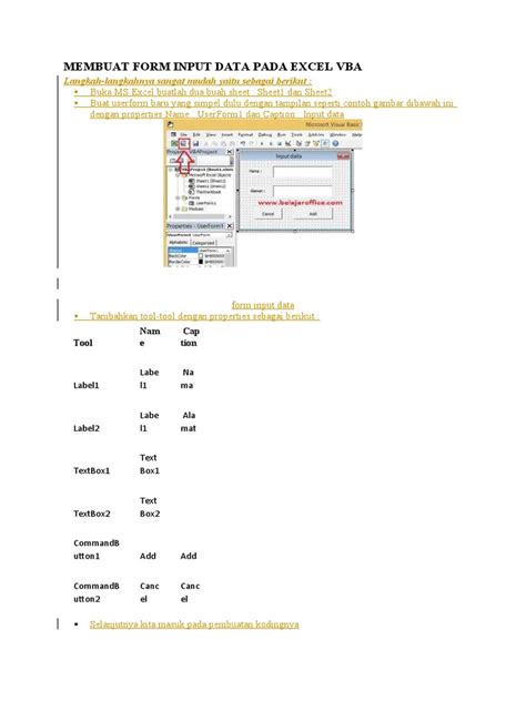 Mengembangkan Form Input Data Excel Pdf