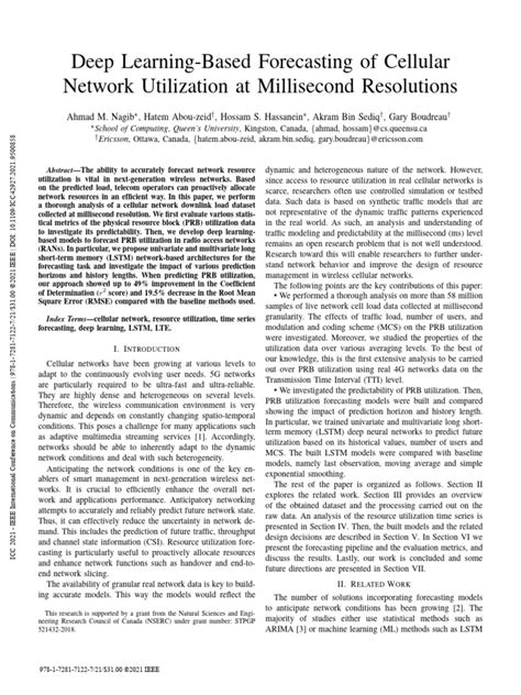 deep learning based forecasting of cellular network utilization at