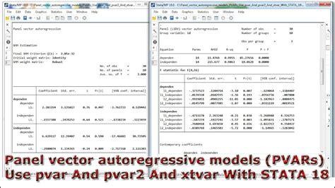 Panel Vector Autoregressive Models Pvars Use Pvar And Pvar2 And Xtvar With Stata 18 Youtube