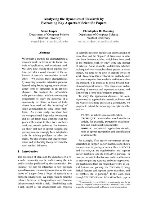 Pdf Analyzing The Dynamics Of Research By Extracting Key Aspects Of