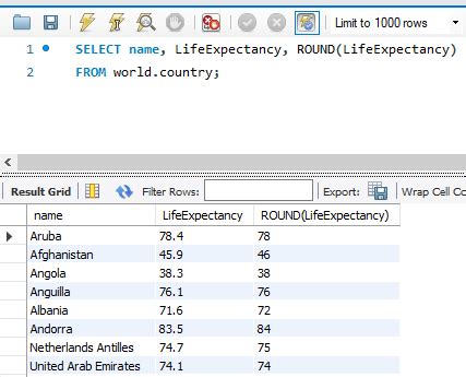 Numeric Functions Learning MySQL By Example