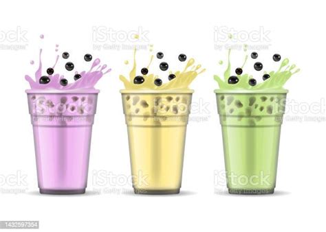 현실적인 상세한 3d 버블 밀크 티 세트 벡터 3차원 형태에 대한 스톡 벡터 아트 및 기타 이미지 3차원 형태 개념 개체 그룹 Istock