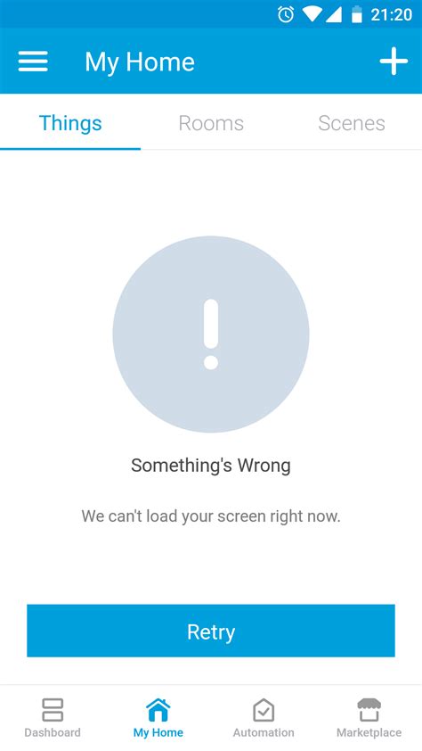 something s wrong error message android smartthings community