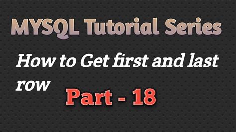 How To Get The Last Row In Mysql Hot Sale Ar