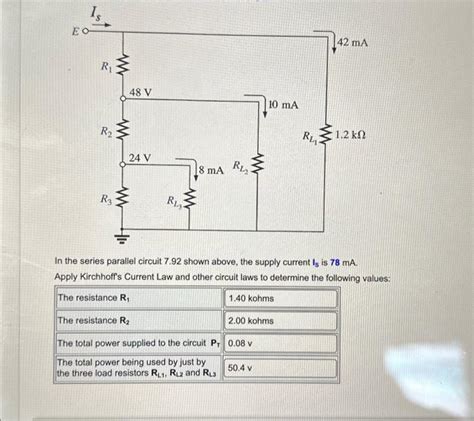 Solved In The Series Parallel Circuit 792 Shown Above The