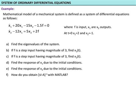 Ppt System Of Ordinary Differential Equations Powerpoint Presentation Id 6994360