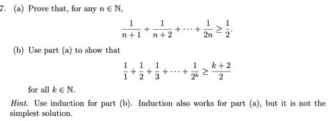 Solved A Prove That For Any NN N 11 N 21 2n121 B Chegg Com