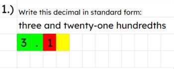 Self Checking Writing Decimal Numbers By Land Of Lyons TPT