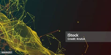 Polygonal Science Background With Connecting Dots And Lines Digital Data Visualization Stock