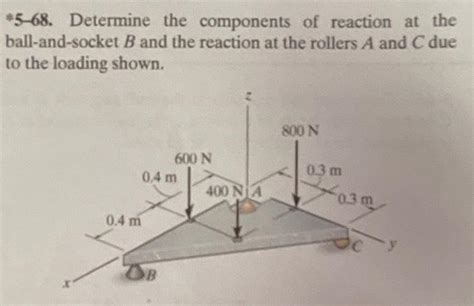 Solved 5 68 Determine The Components Of Reaction At The