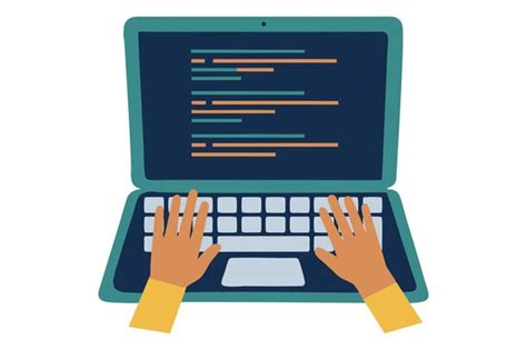 Premium Vector Software Developer Writing Code On The Laptop