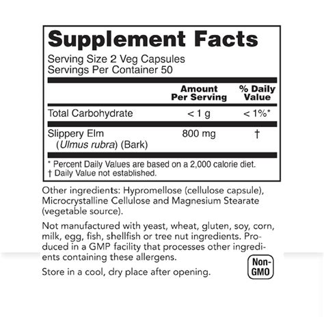 Buy Slippery Elm Capsules | Designed For Overly Acidic and Constipation ...