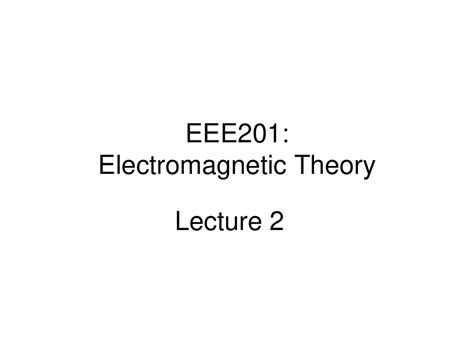 Emt Lecture Note No 2 Lecture Notes Electromagnetic Engineering Docsity