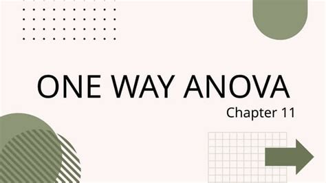 One Way Anova Analysis Of Variance Pptx