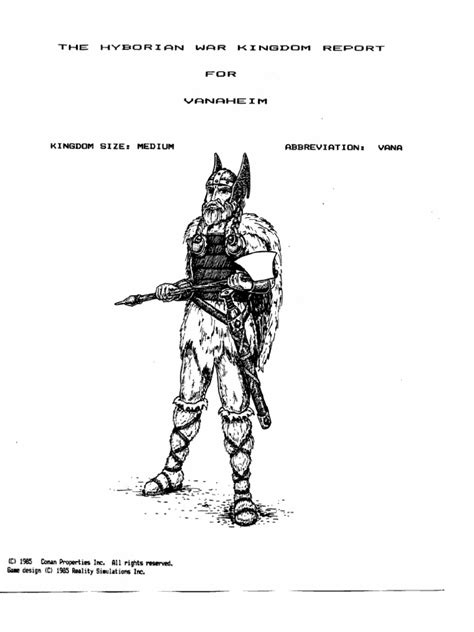 Vanaheim Kingdom Report Pdf