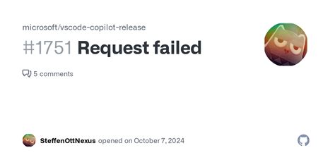 request failed · issue 1751 · microsoft vscode copilot release · github