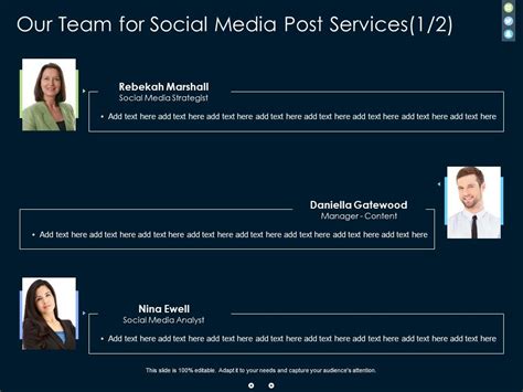 Our Team For Social Media Post Services Communication Ppt Powerpoint Presen