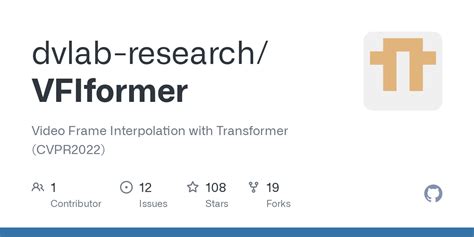 github dvlab research vfiformer video frame interpolation with