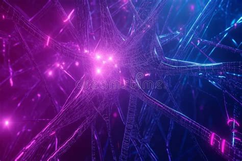 Digital Mesh Network Visualization With Glowing Connection Points Cybernetic Pathways High