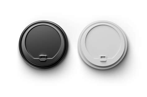 흰색에 고립 된 두 개의 일회용 커피 컵 플라스틱 뚜껑 3d 렌더링 커피잔에 대한 스톡 사진 및 기타 이미지 커피잔 뚜껑