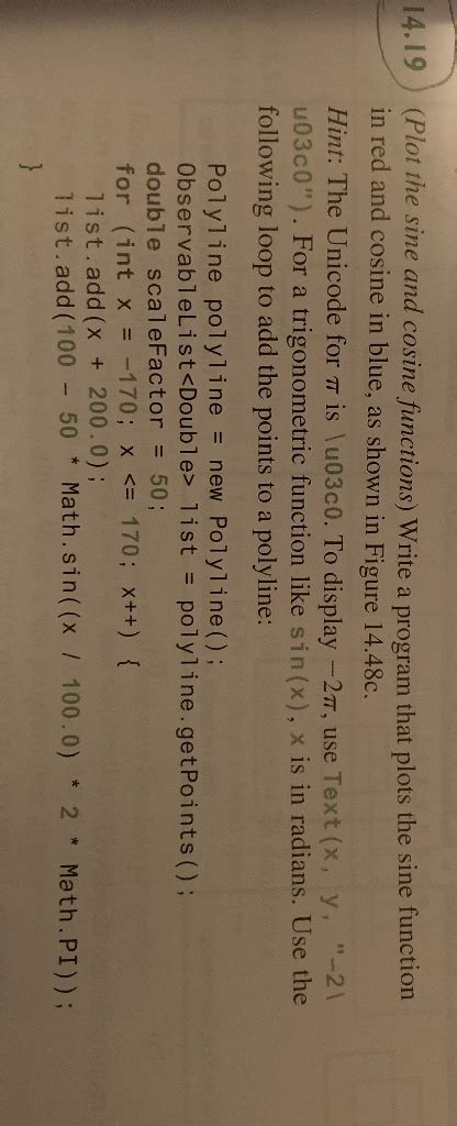 Solved Plot The Sine And Cosine Functions Write A Chegg