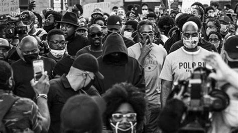 Kanye West Attends Protest In Chicago