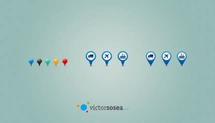 Detailed Map Pins Set With Transport Icon Psd Free Vector Download