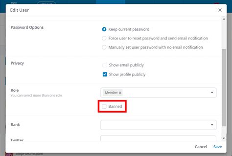 Ban Users The Success Community