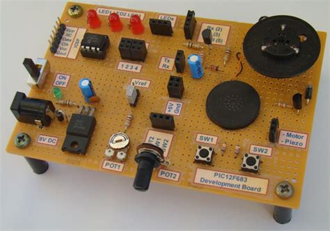learning board for microchip pic12f683 microcontroller electronics lab
