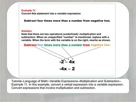Tutorials The Language Of Math Variable Expressions Multiplication