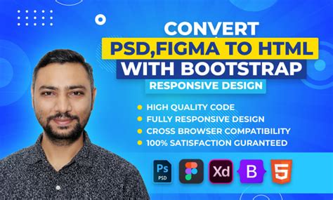 design website and convert psd figma to html with bootstrap responsive