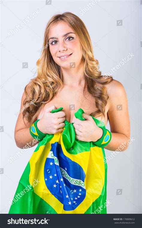 Sexy Brazilian Woman National Flag Stock Photo Shutterstock