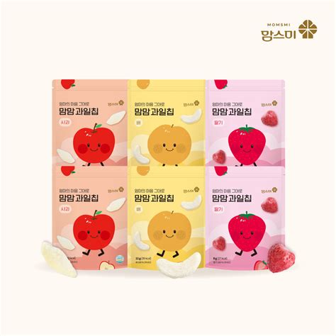맘스미 맘맘 과일칩 6봉 세트 딸기사과배 맘스미 Momsmi